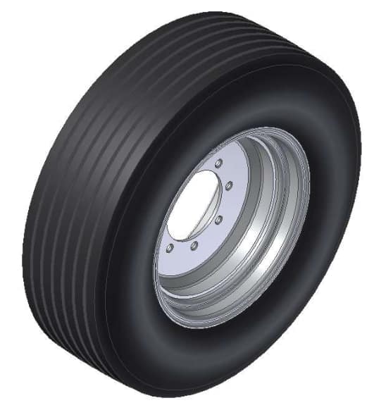 Tyre and Rim Assembly 385/65 x 22.5 Super Single and 11 x 22.5 Rim ...