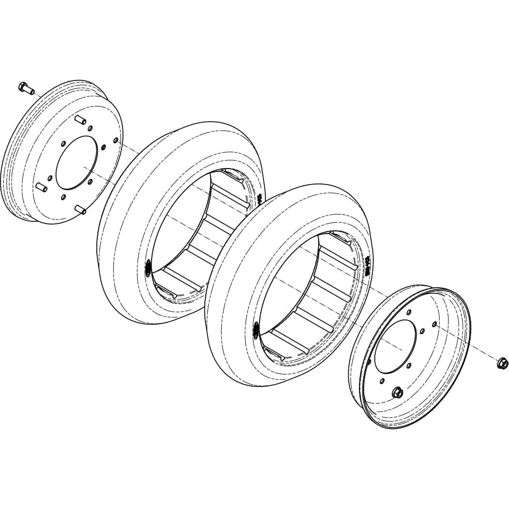 SX Press Wheel Tyre and Rim Assembly – Hollow Tyre – BOSS Ag Parts
